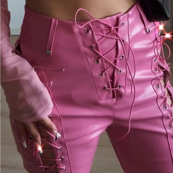 Pants & Jumpsuits | Winnie Style Pu Leather Lace Up Pant | Poshmark